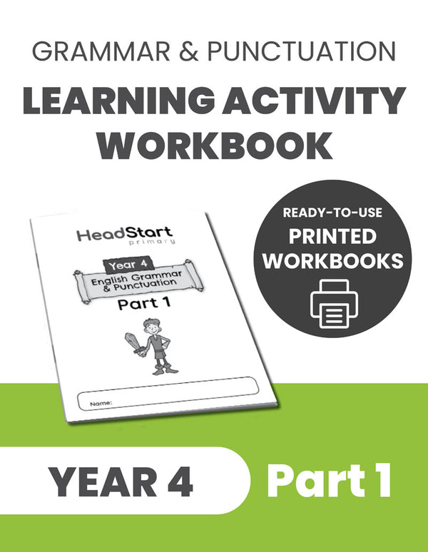 Year 4 Grammar & Punctuation Learning Activity Workbook: PART 1 ...