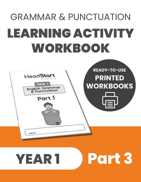 Year 1 Grammar & Punctuation Learning Activity Workbook: PART 3 ...