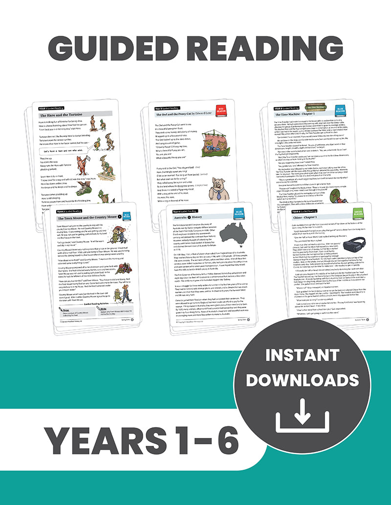 Years 1 to 6 Comprehension and Guided Reading: INSTANT DOWNLOADS ...
