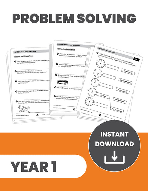 Year 1 Problem Solving, Reasoning and Investigating: INSTANT DOWNLOAD ...