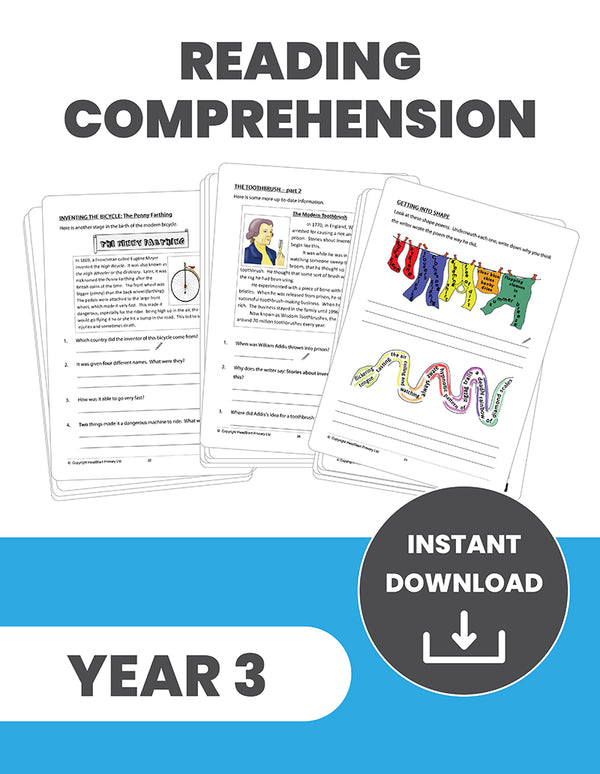 Year 3 Reading Comprehension: INSTANT DOWNLOAD – HeadStart Primary