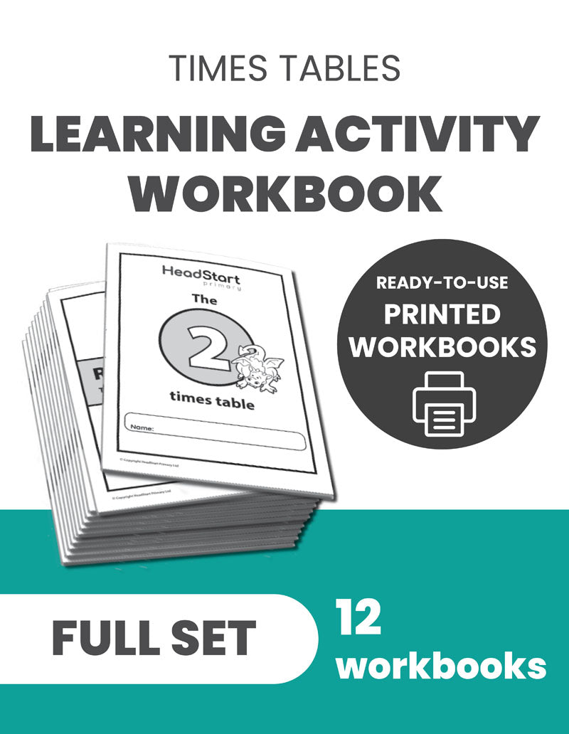 Times Tables Learning Activity Workbook: FULL SET – HeadStart Primary