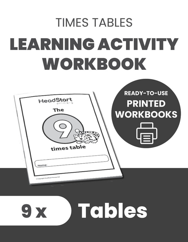 Times Tables Learning Activity Workbook: 9 X TABLES – HeadStart Primary